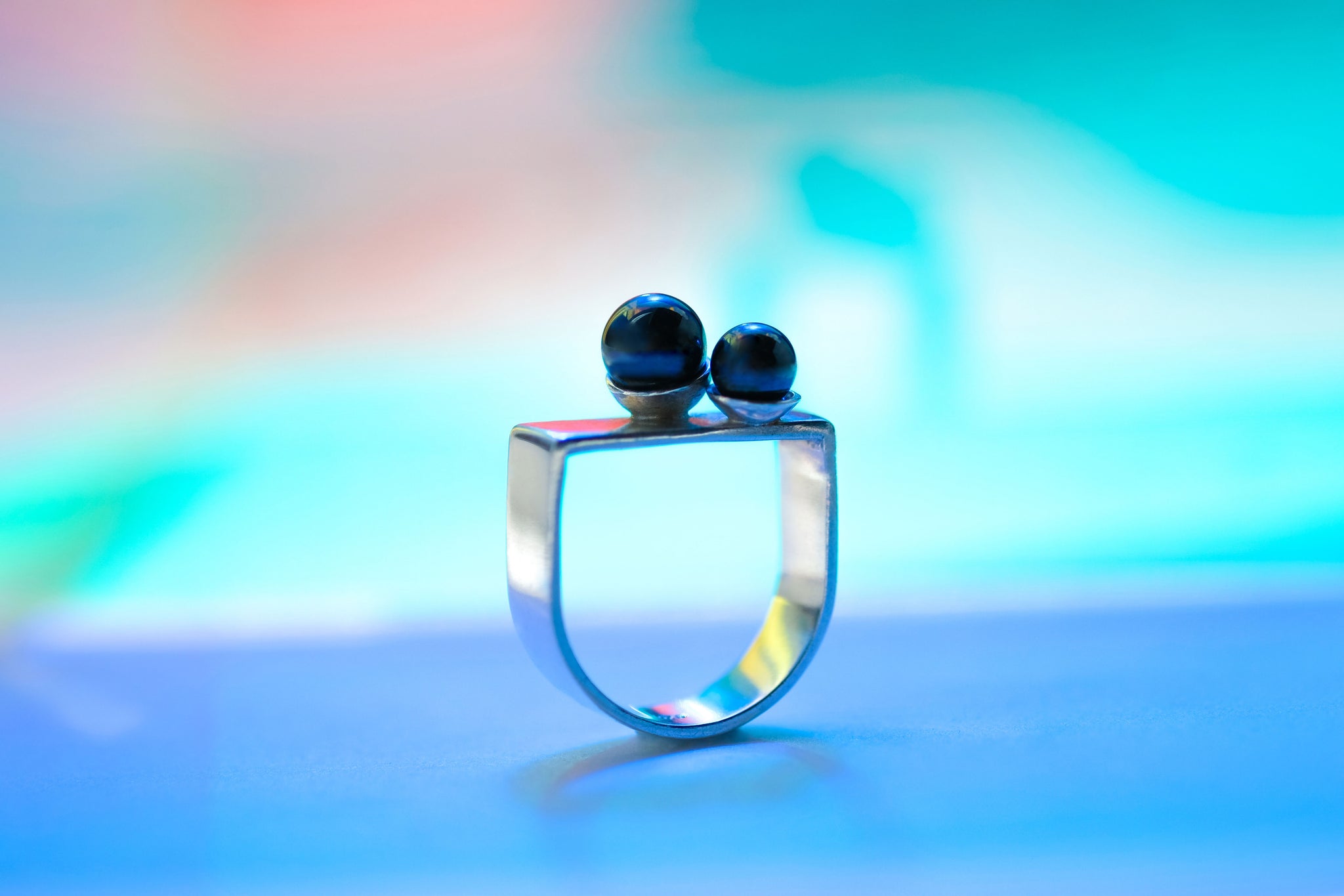 Lulu Ring – Sterling Silver and Hematite | Luisa Farah Jewellery